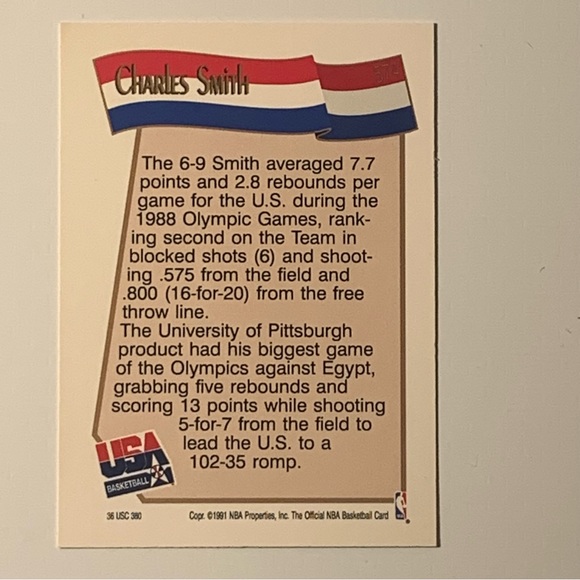 NBA HOOPS | Toys | 991 Nba Hoops Usa Basketball Charles D Smith 574 ...